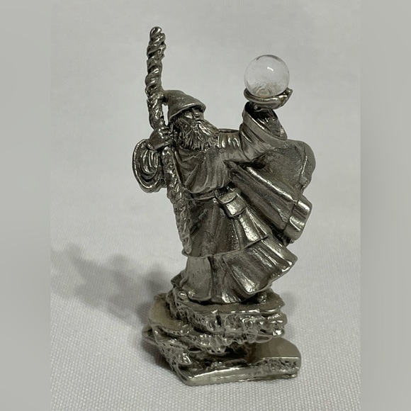 Accents | Vintage Y2k 201 3 Pewter Silver Wizard Figure Excellent ...